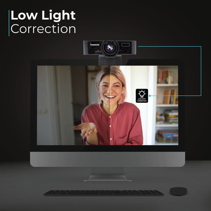 PeopleLink i8 Full HD Webcam, Auto Light correction, Inbuilt Microphon
